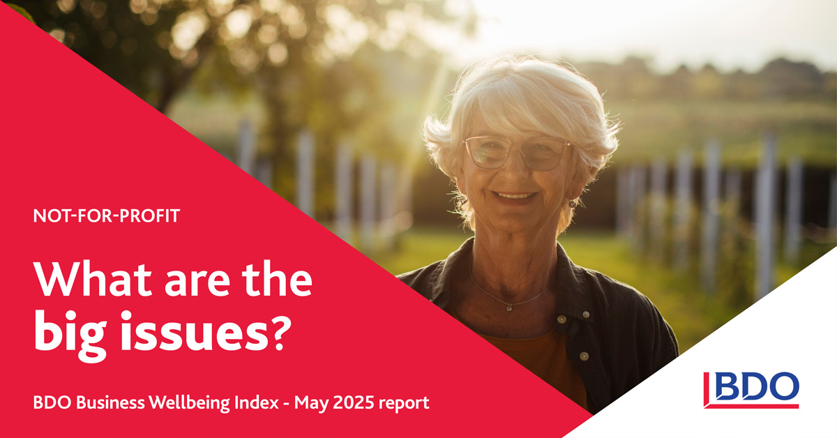 BDO Business Wellbeing Index | May 2025 | Not-for-Profit sector report ...